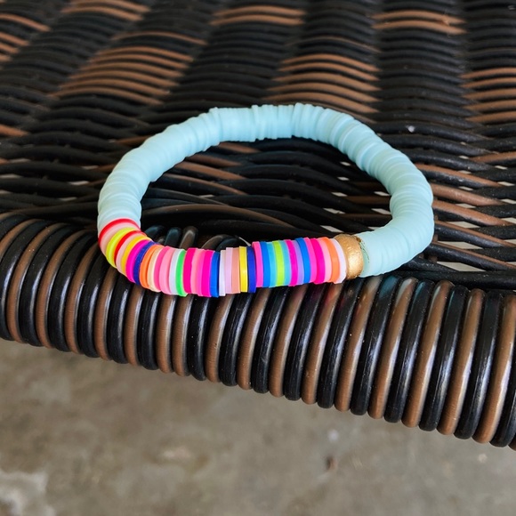 Jewelry | Newcolorful Mint Clay Disc Bracelet | Poshmark